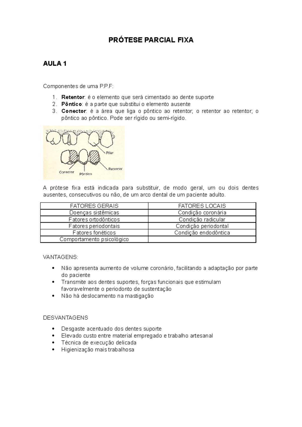 Prótese Fixa - Resumo Prótese Fixa unitária e mais elementos - PRÓTESE ...