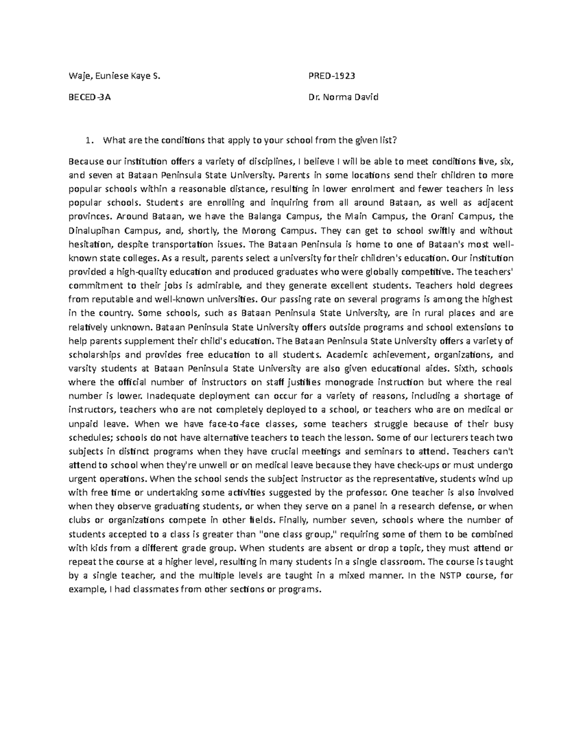 CP1 - Materials - Waje, Euniese Kaye S. PRED- BECED-3A Dr. Norma David ...