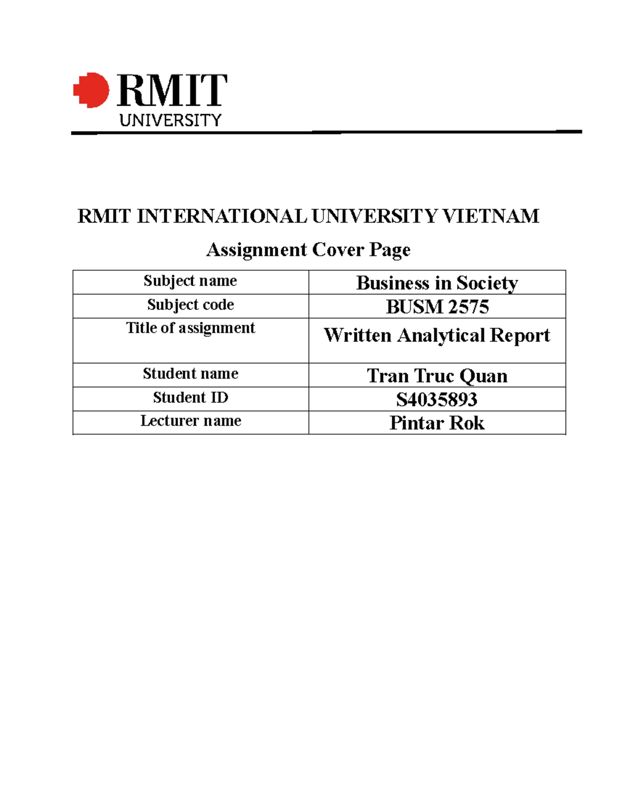 BIS- Assessment 1 - just reference - RMIT INTERNATIONAL UNIVERSITY ...