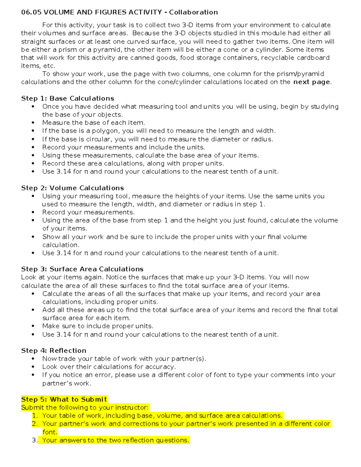 06.05 Volume AND Figures Activity - Collaboration done madison's - 06 ...