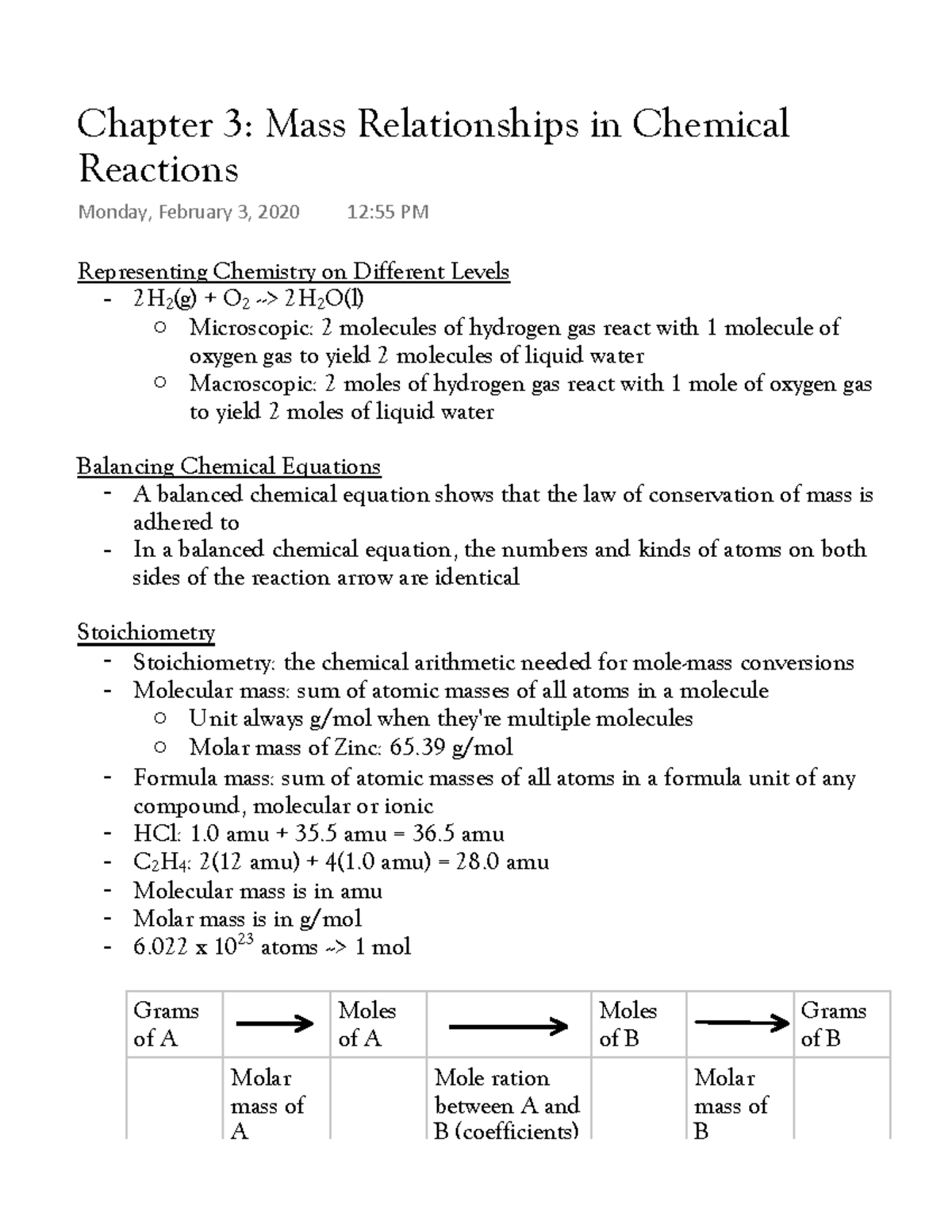 Chapter 3 Mass Relationships in Chemical Reactions - Warning: TT ...