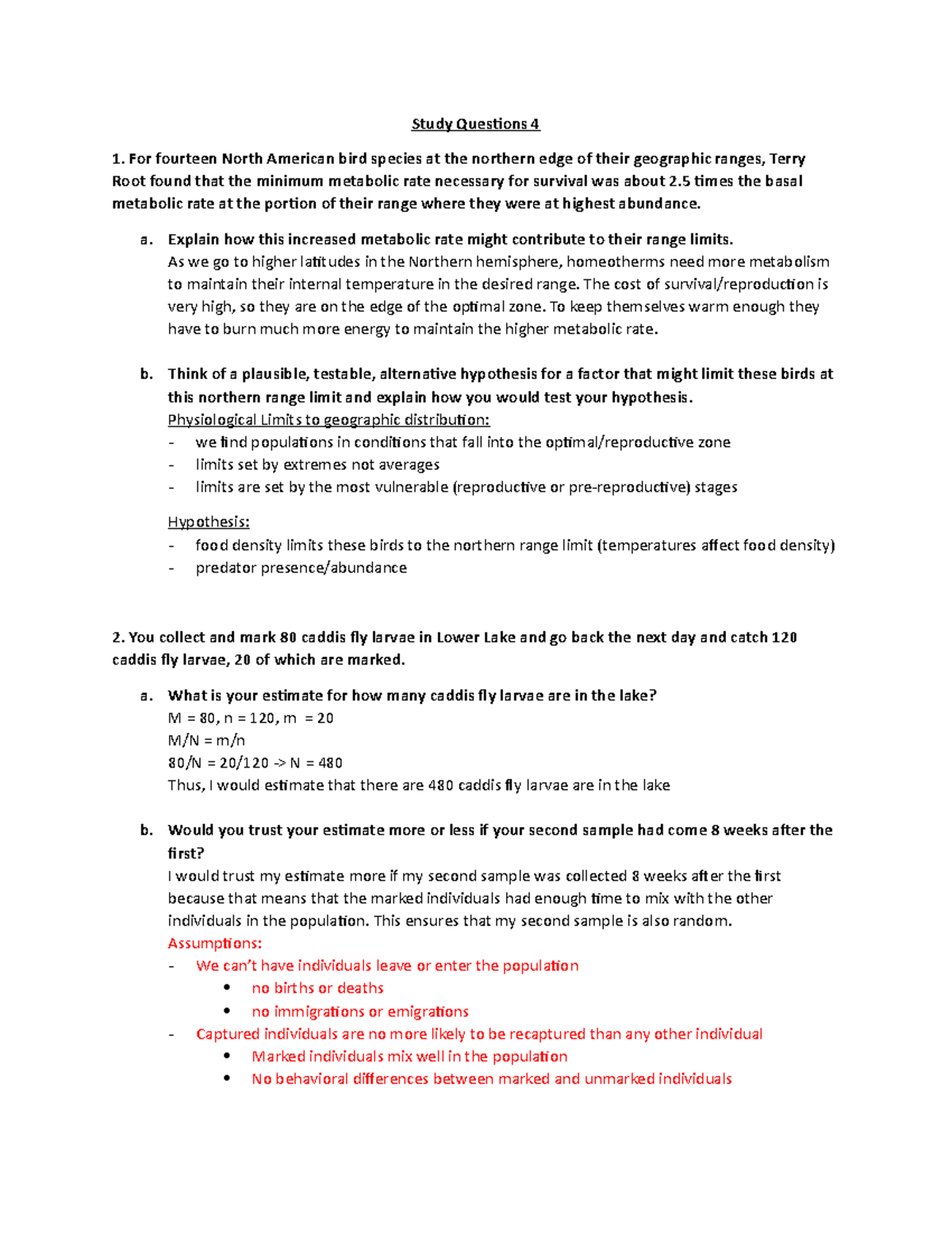 Study Questions 4 - Weekly assignment answer key - Study Questions 4 ...
