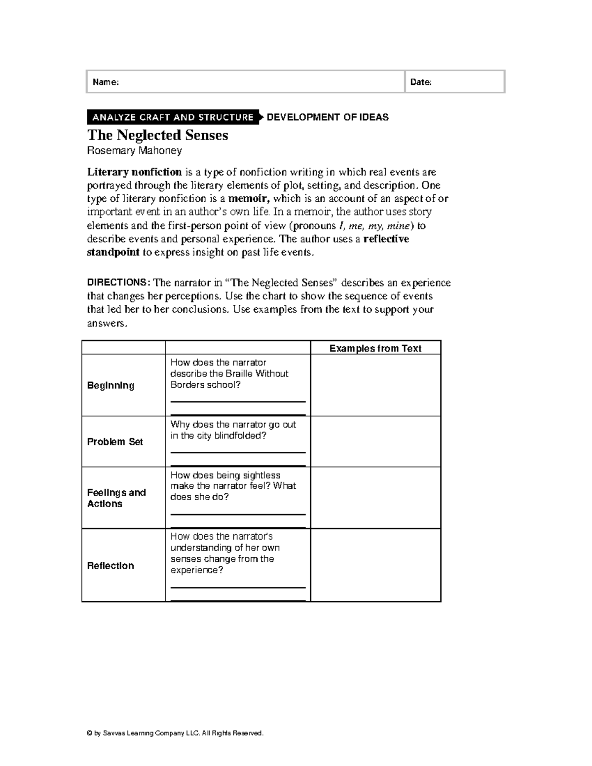 Sanford Riggans - Analyze Craft and Structure Development of Ideas (PDF ...