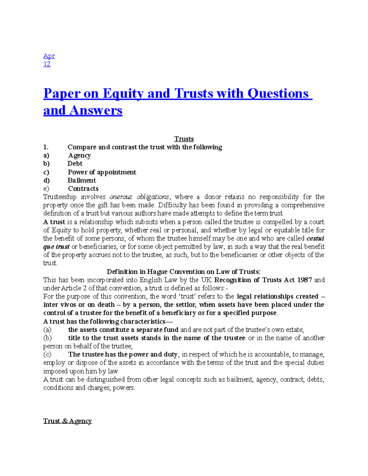 Equity AND Trust Notes - FOR ASSESSMENT - Apr 12 Paper on Equity and ...