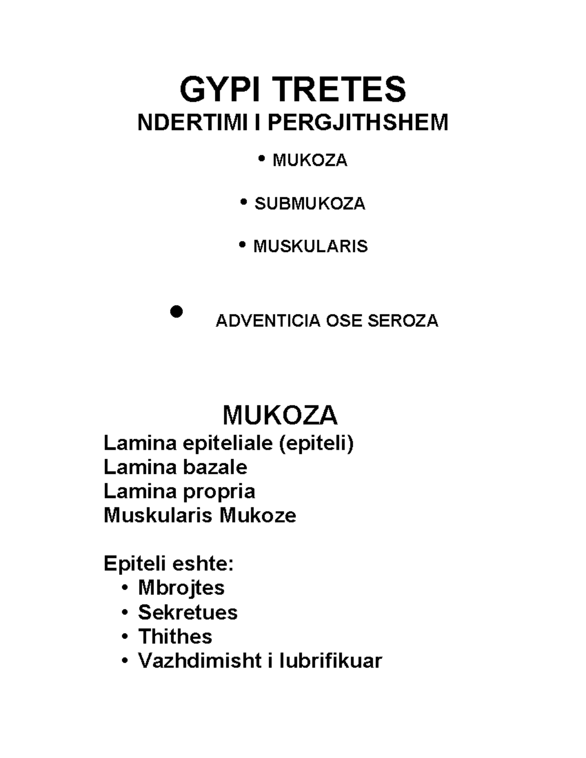 GYPI Tretes - lecture 3 - GYPI TRETES NDERTIMI I PERGJITHSHEM • MUKOZA ...