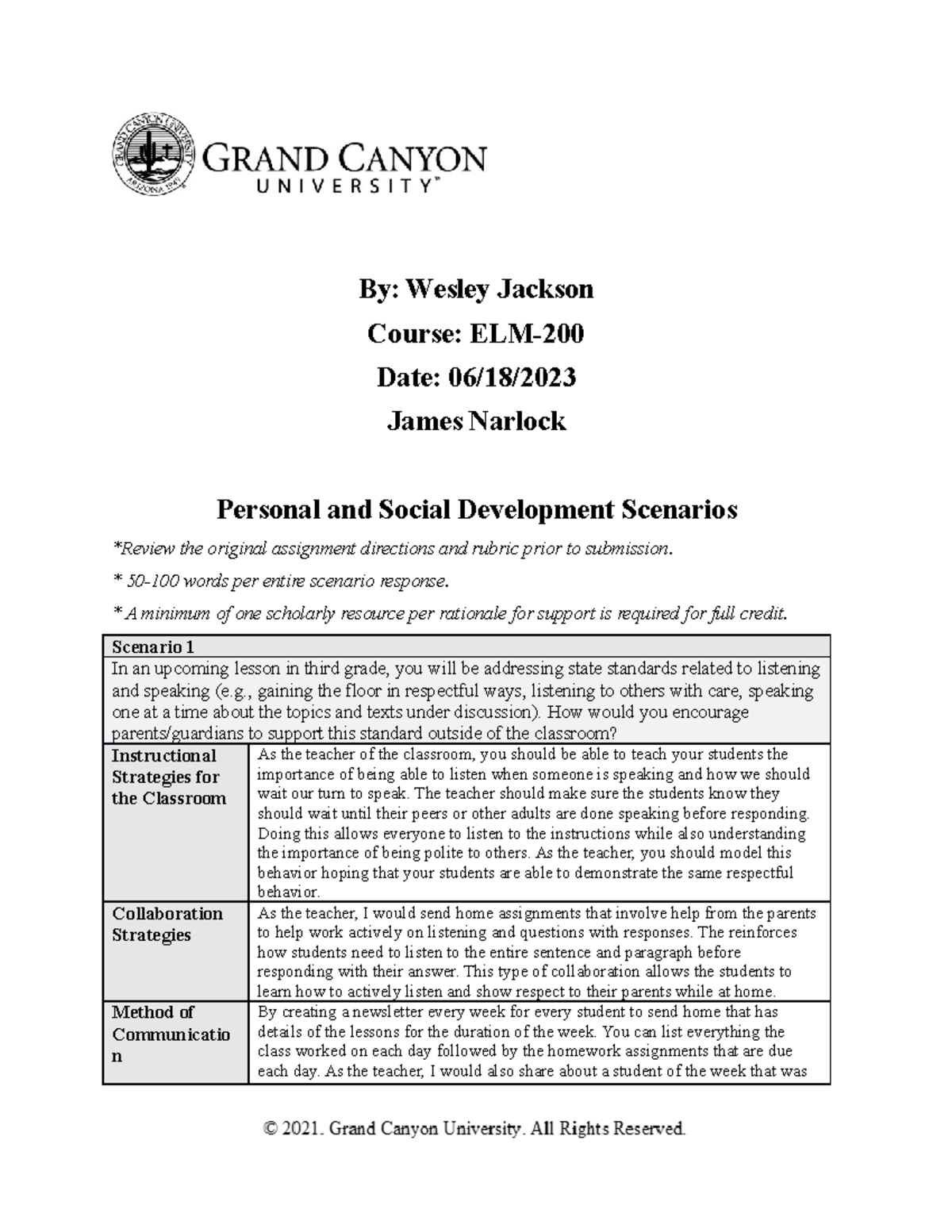 ELM-200-T5-Personal and Social Development Scenarios - By: Wesley ...