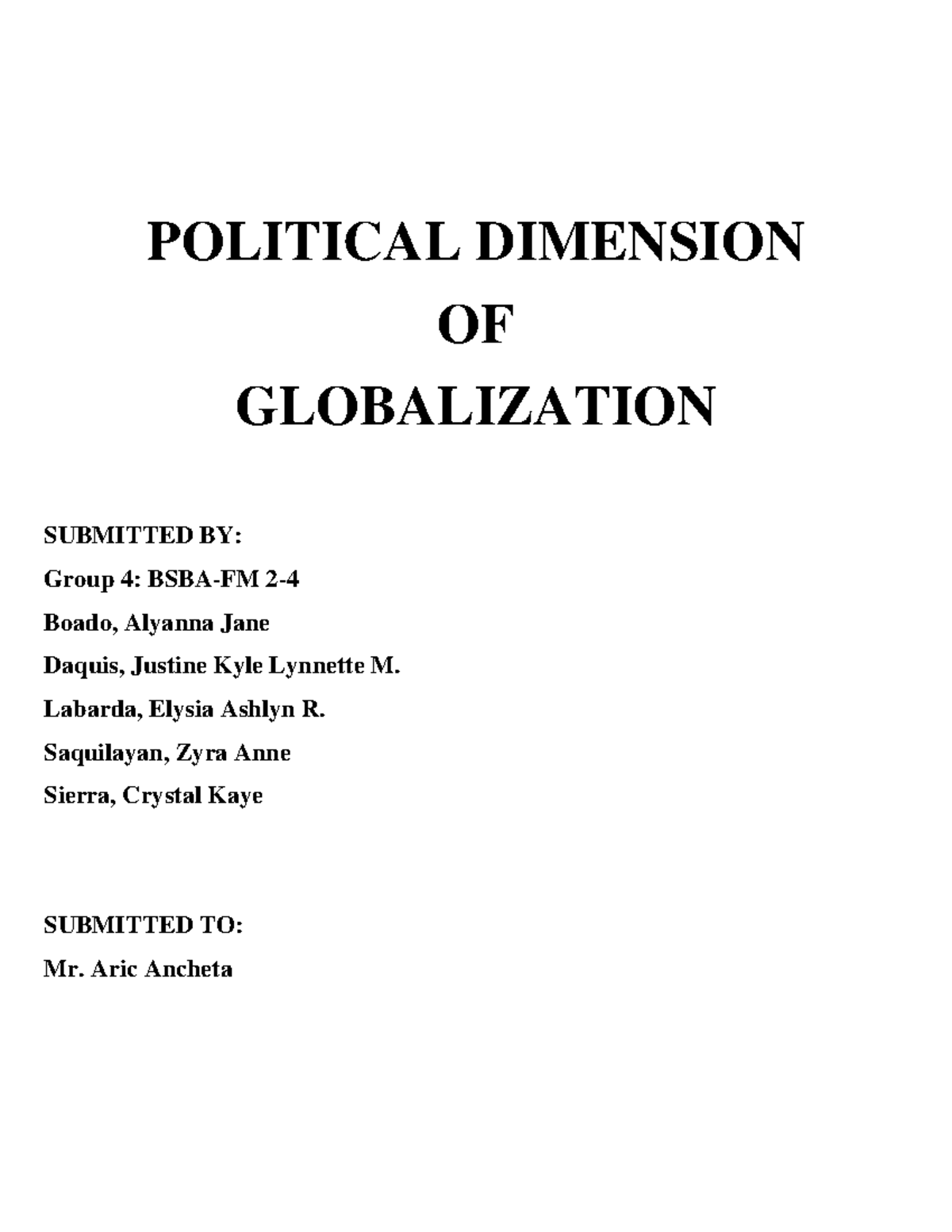 Module-2 Political-Dimension-of-Globalization Written-Report Grp ...