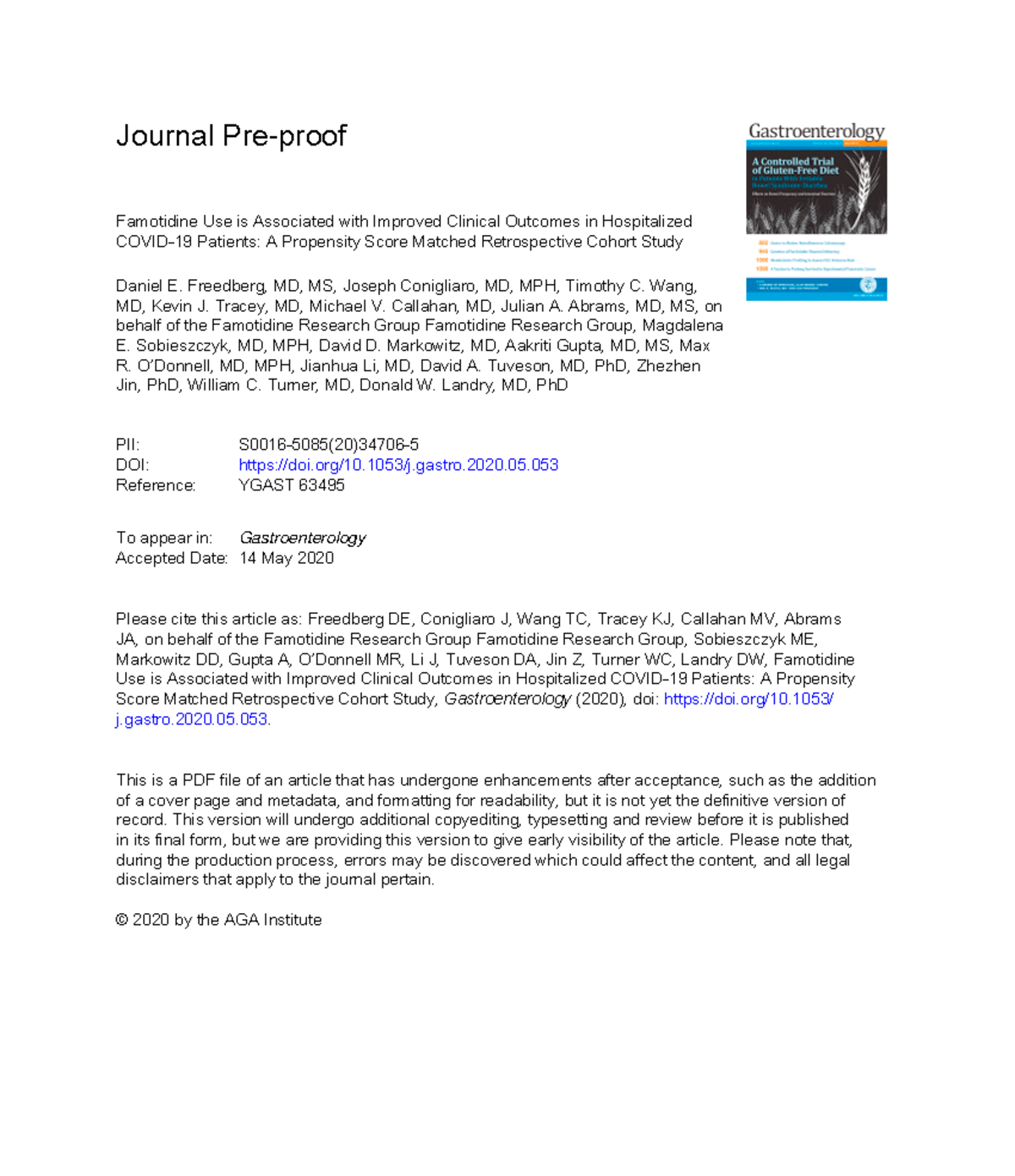 Pepcid 3 - much material - Journal Pre-proof Famotidine Use is ...