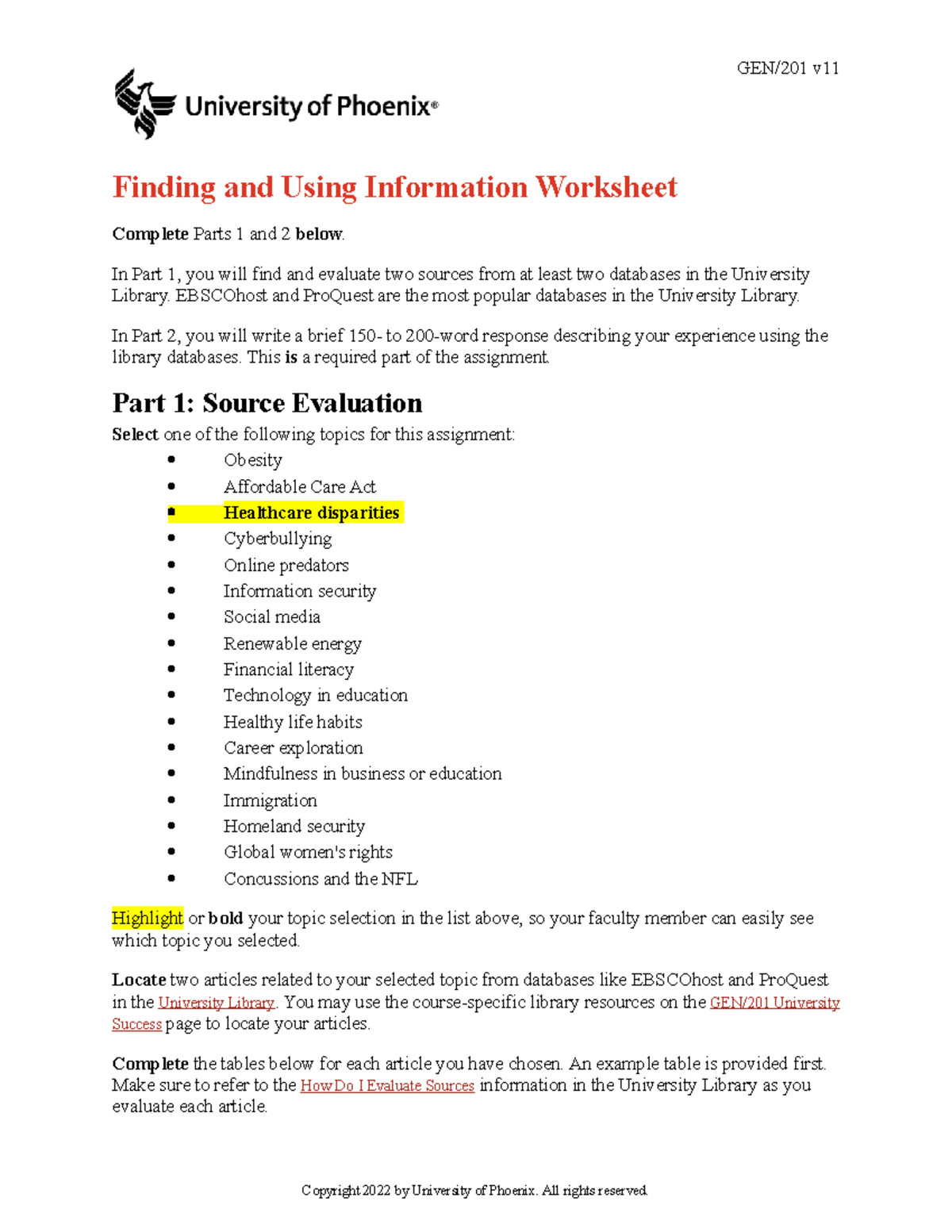 GEN/201 WEEK 4 FINDING AND USING INFORMATION - GEN/201 v Finding and ...