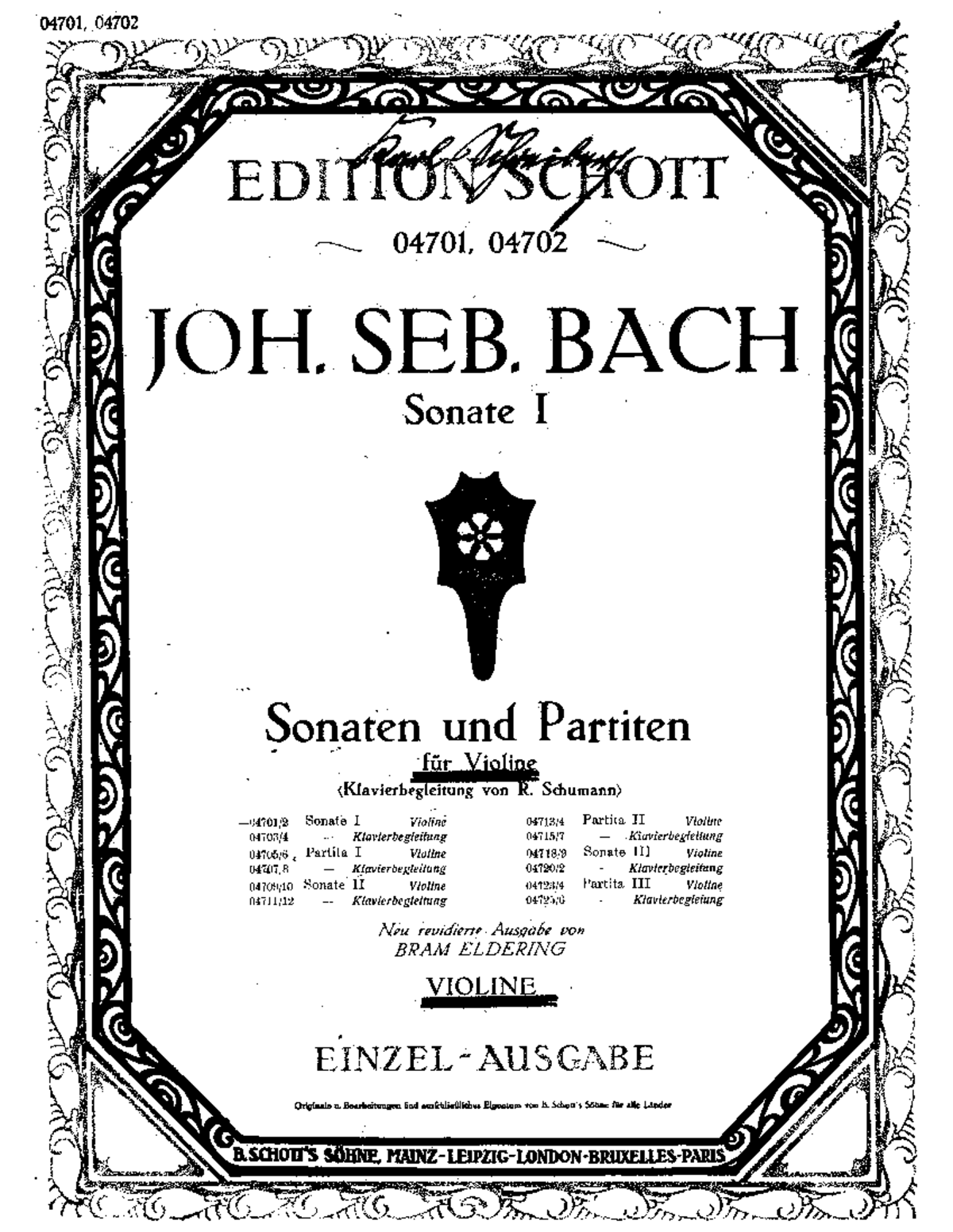 Imslp 685743-PMLP244084-Bach Schumann Eldering Sonata No 1 Violin - Studocu
