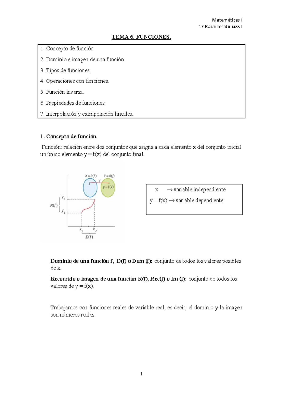 Tema6 Funciones - .... - 1º Bachillerato ccss I TEMA 6. FUNCIONES ...