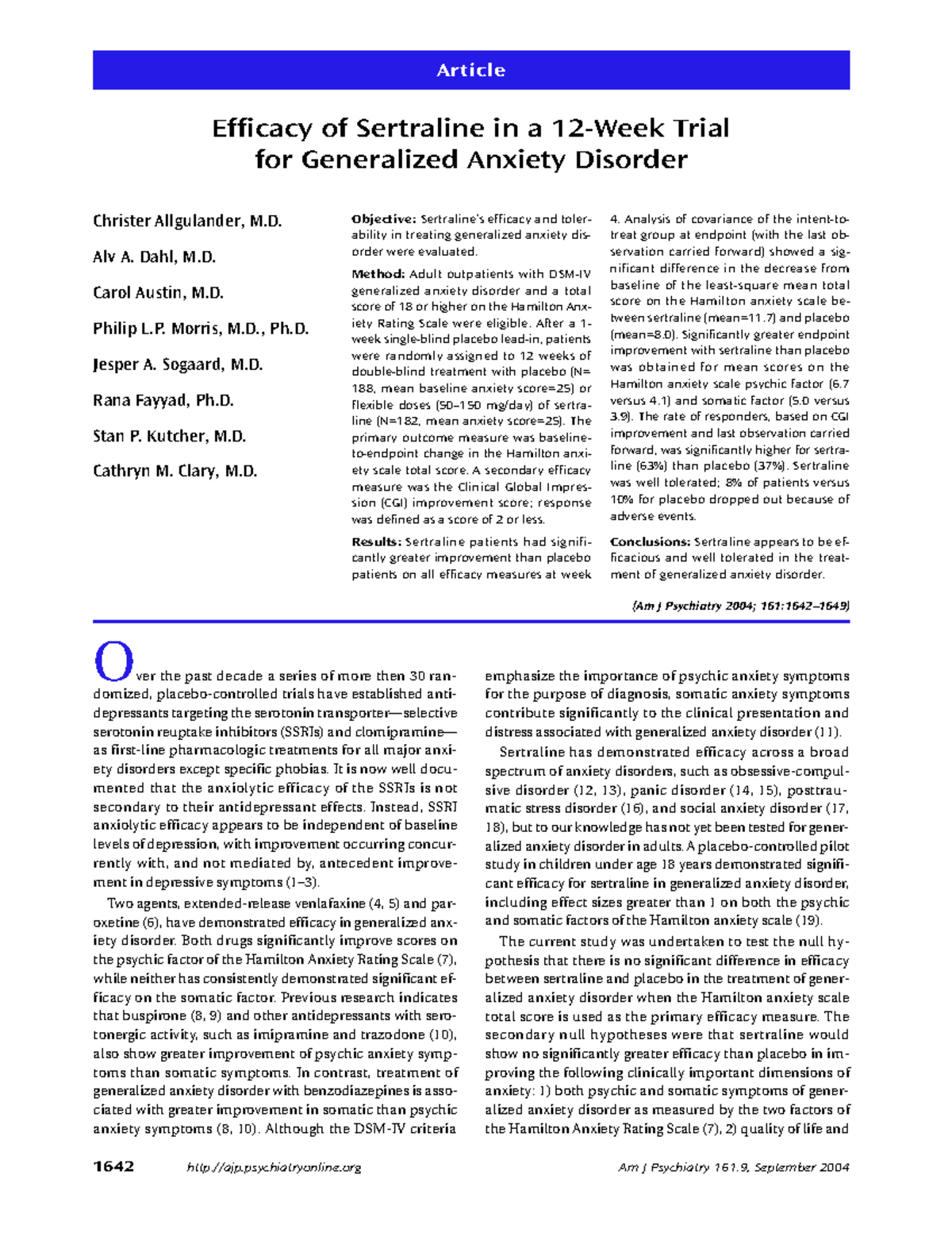 Paper SNC I - Article 1642 ajp.psychiatryonline Am J Psychiatry 161:9 ...