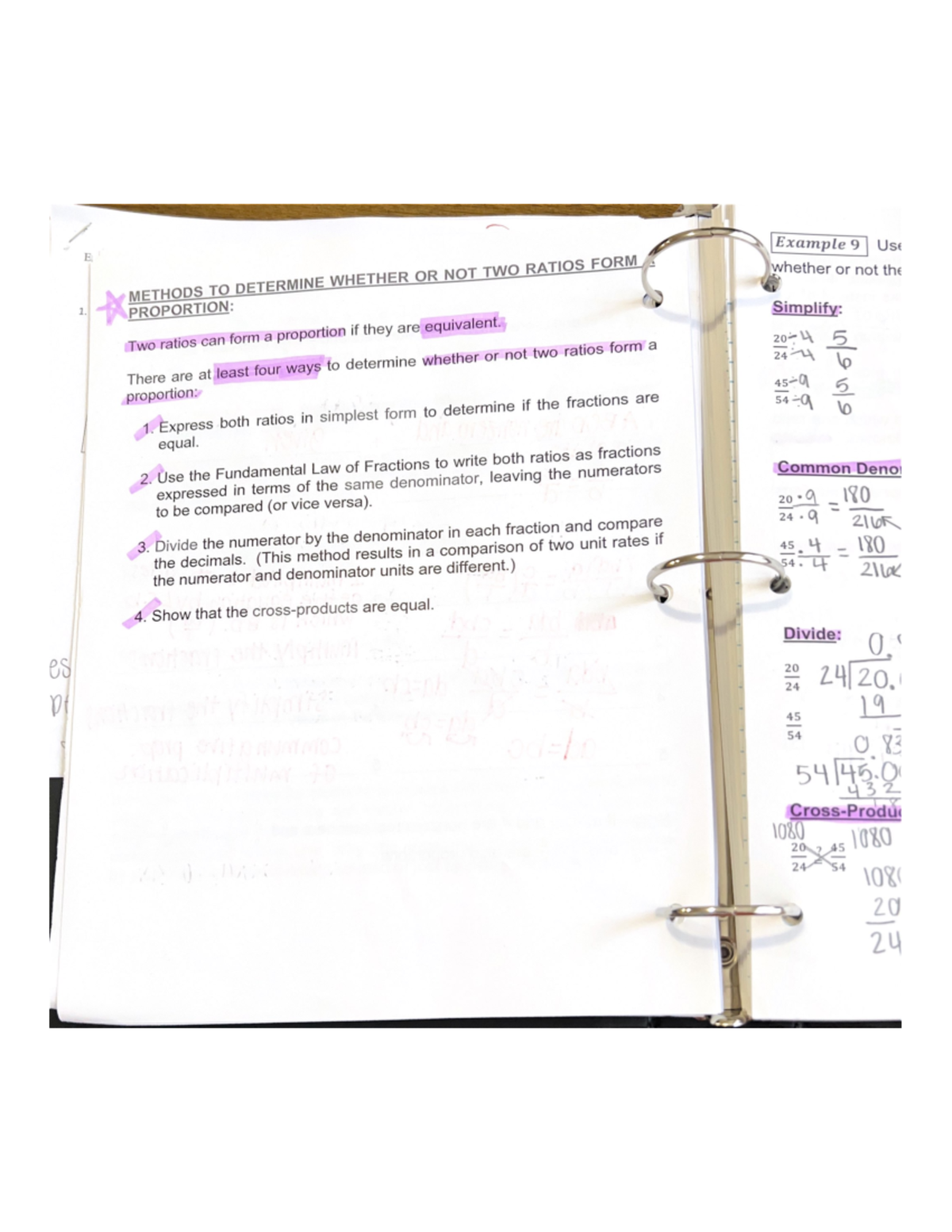 Methods TO Determine Whether OR NOT TWO Ratios FORM-1 - MATH 2123 - Studocu