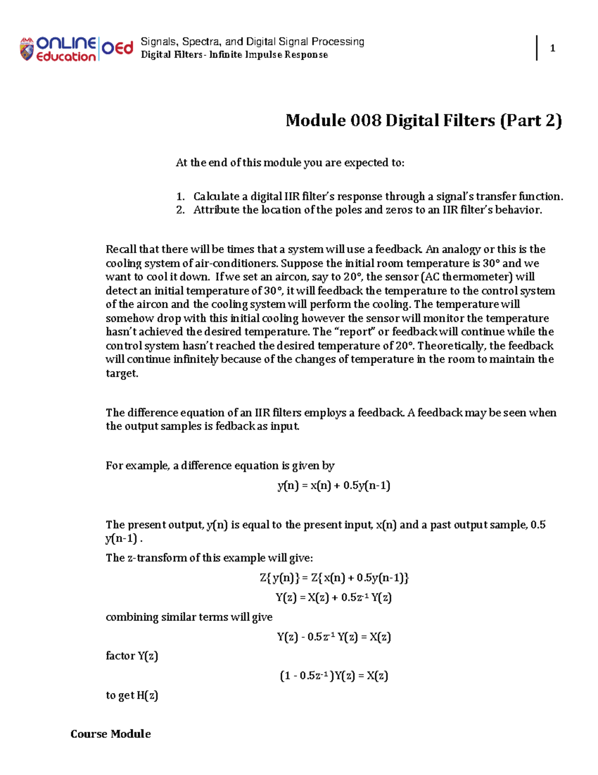 W10 Lesson 8 - Multirate Digital Signal Processing - Module - Signals ... W10 Lesson 8 - Multirate Digital Signal Processing - Module - Signals ...