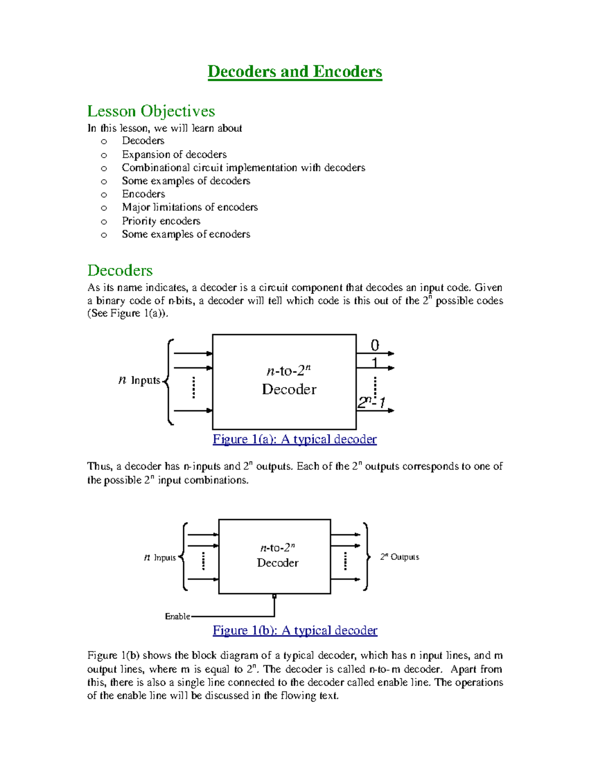 Dpco book2 - for b.tech students - Decoders and Encoders Lesson ...