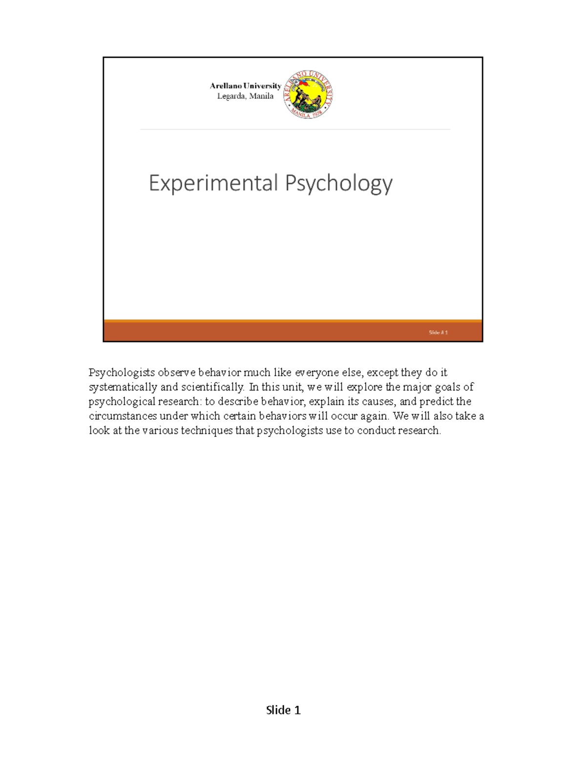 Experimental-Psychology-i NTRO - Psychologists observe behavior much ...