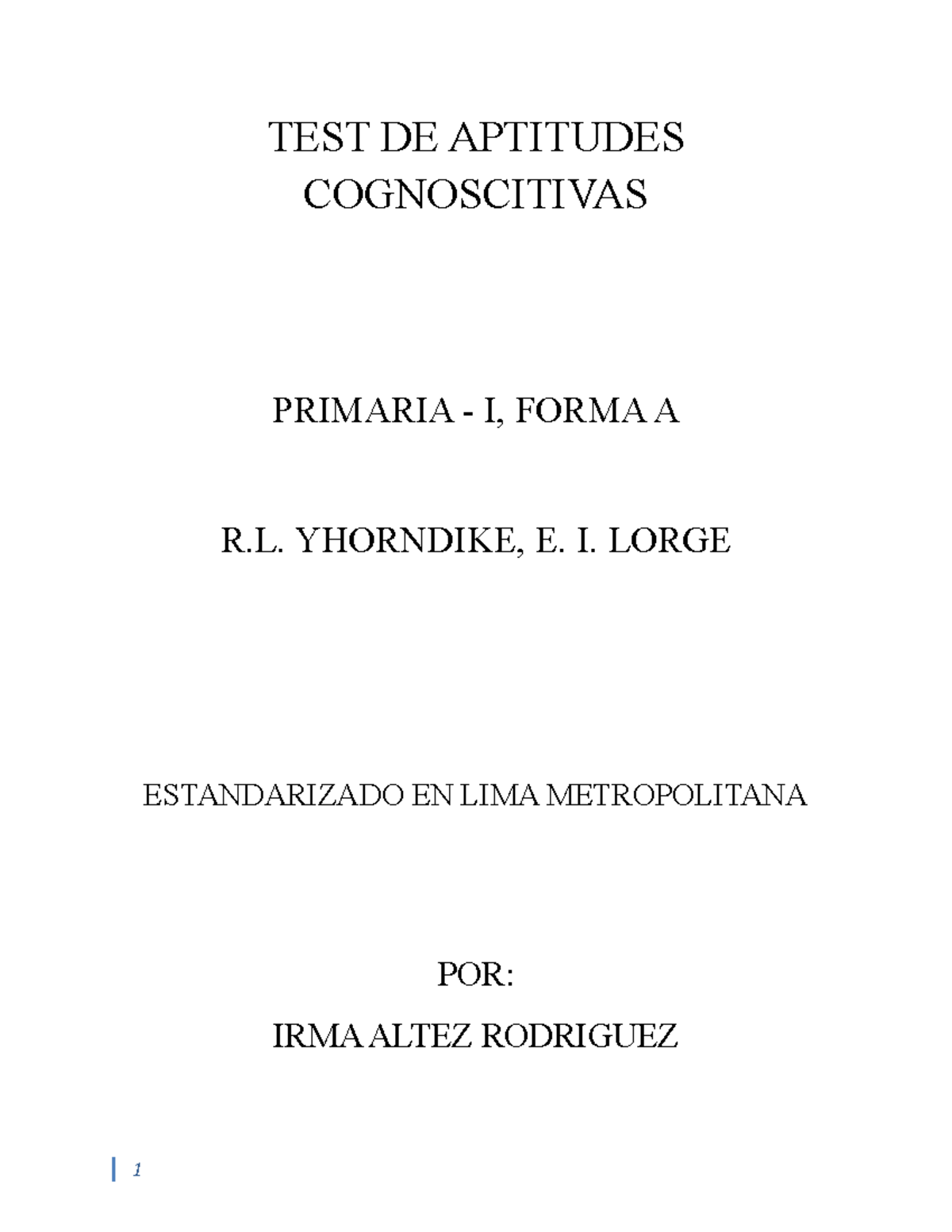 TEST DE Aptitudes Cognoscitivas- Manual - TEST DE APTITUDES ...
