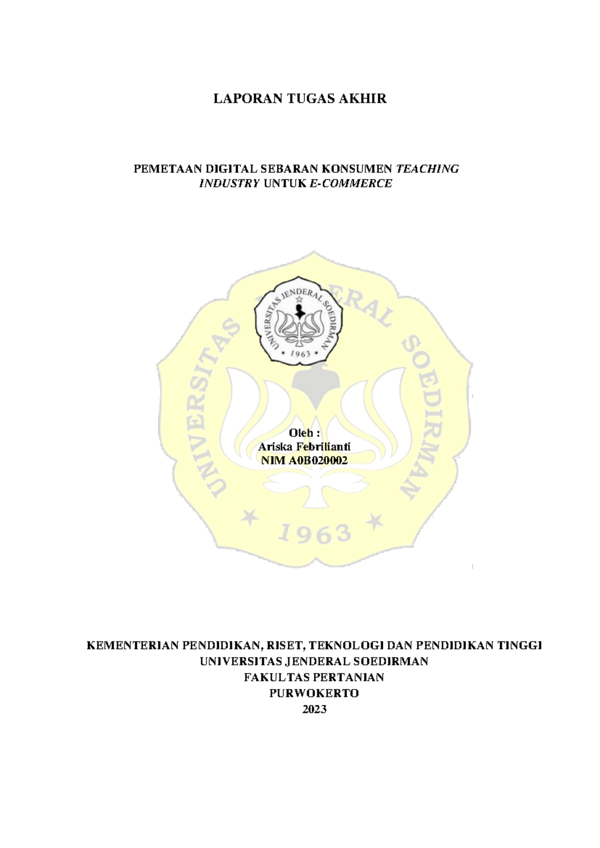 Laporan Tugas Akhir fix - LAPORAN TUGAS AKHIR PEMETAAN DIGITAL SEBARAN ...