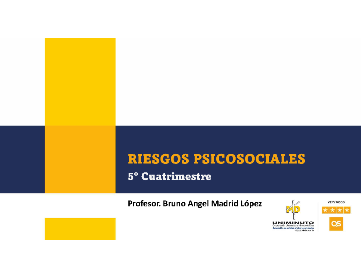 Presentación de Riesgo Psicosocial Actividad 2 - RIESGOS PSICOSOCIALES 5º Cuatrimestre Profesor ...