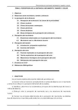 TEMA 2. Procesos visuales básicos Diapositivas CON Notas - El epígrafe 1 especifica los aspectos ...