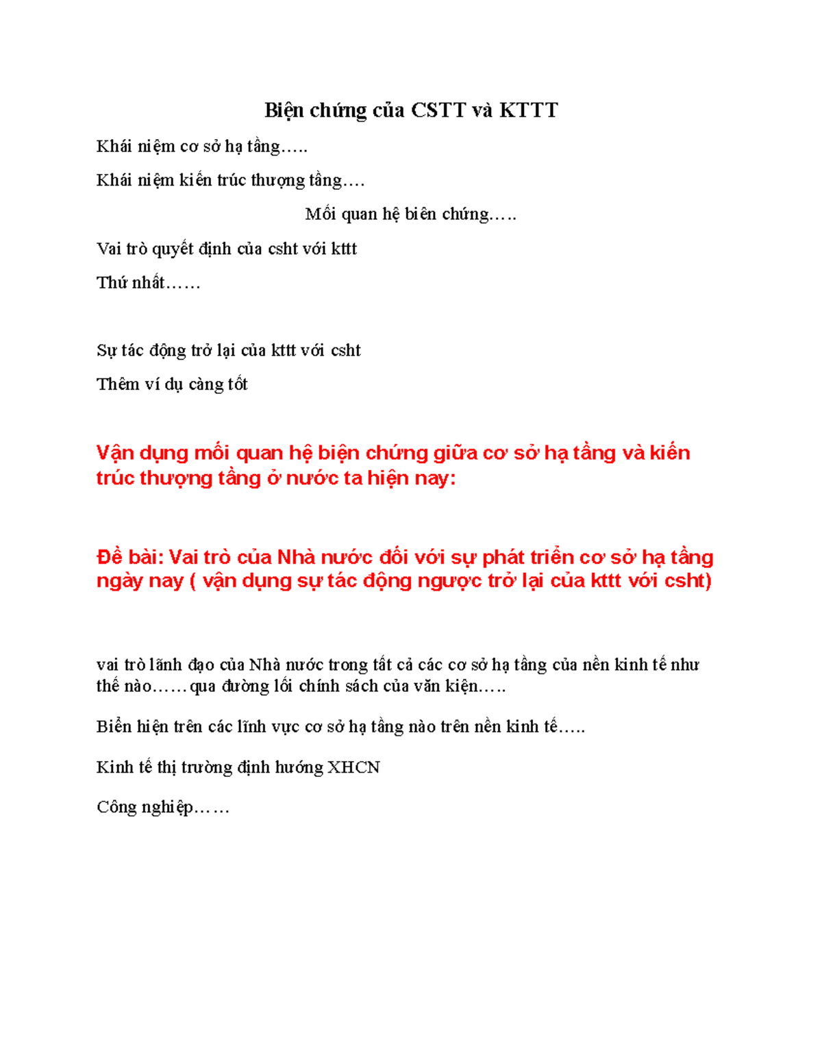 Biện chứng của CSTT và KTTT - Biện chứng của CSTT và KTTT Khái niệm cơ ...
