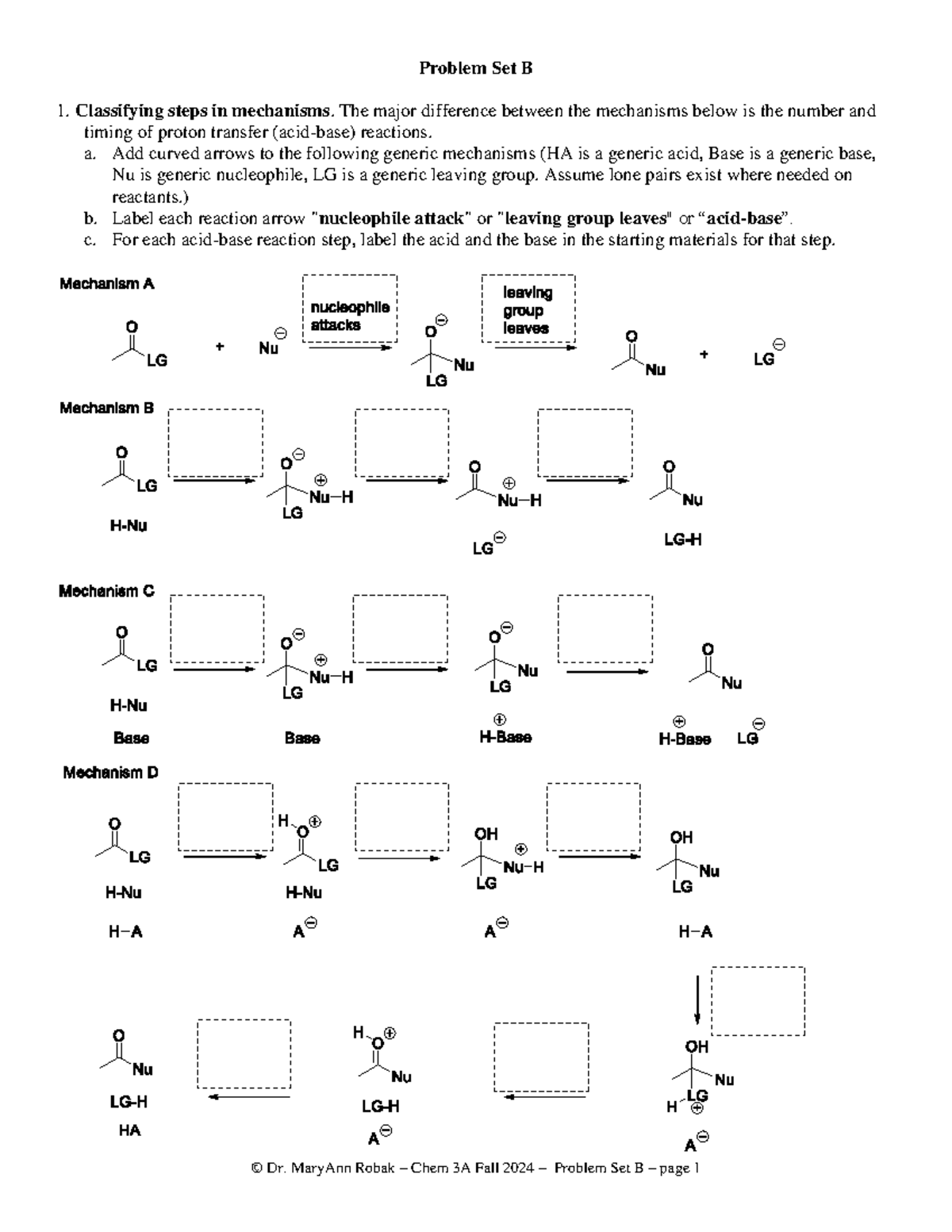 PSet B Fa24 3A - for practice - Problem Set B 1. Classifying steps in ...