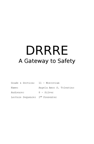 Seminar matrix for DRRRM - Engineering - CTU - Studocu