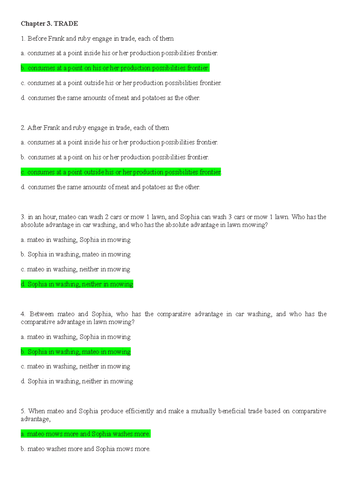 First - Chapter 3. TRADE Before Frank and ruby engage in trade, each of ...