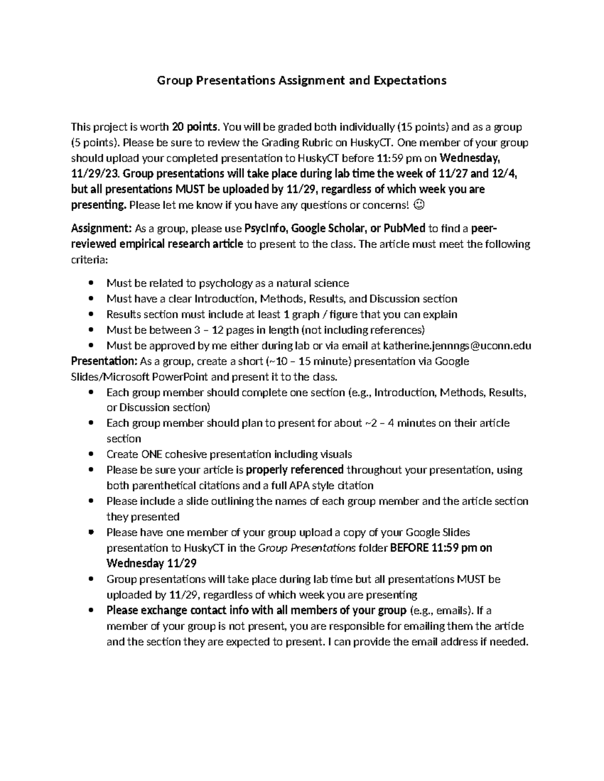 Group Presentations Assignment and Expectations - Tagged - Group ...