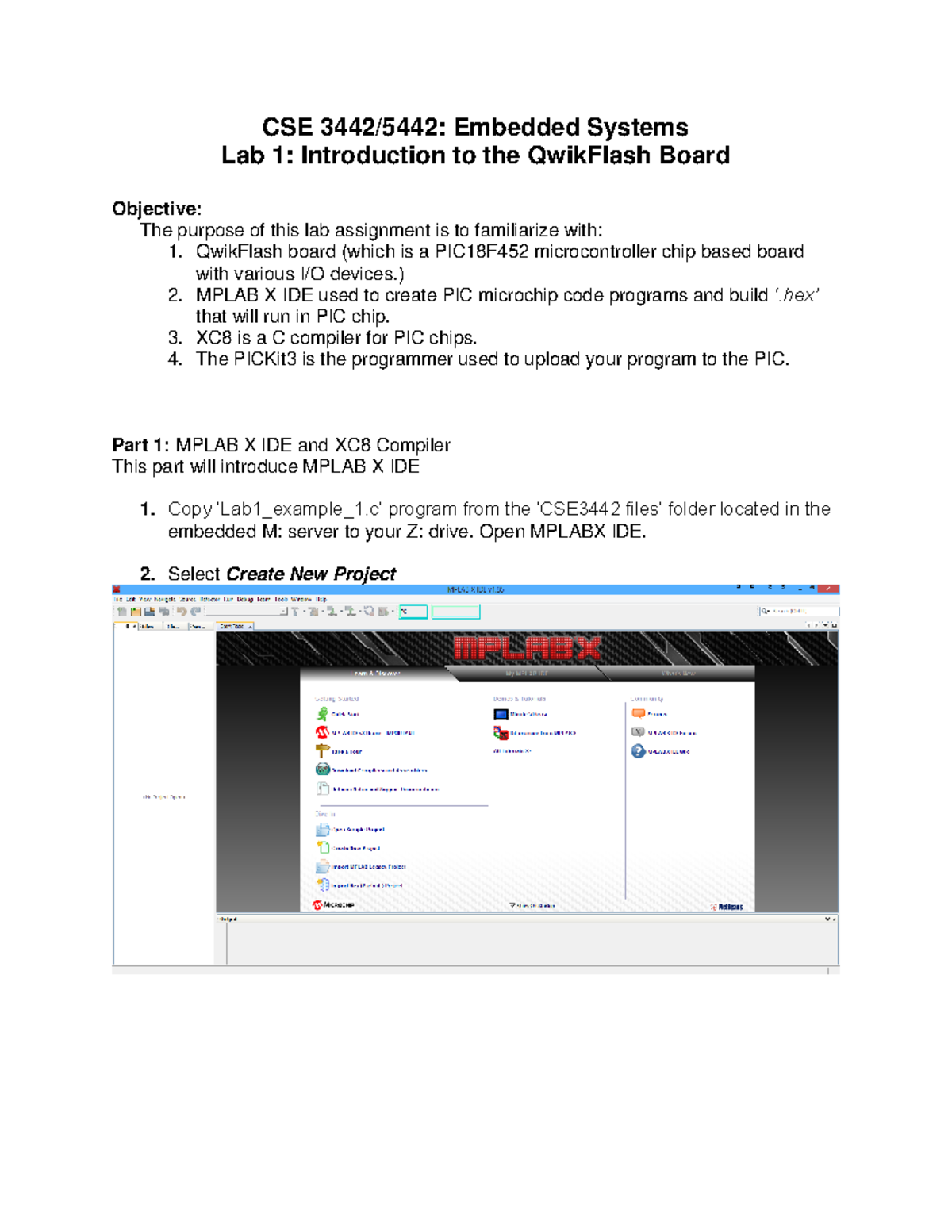 Lab-1 - About lan 1 - CSE 3442/5442: Embedded Systems Lab 1: Introduction to the QwikFlash Board ...