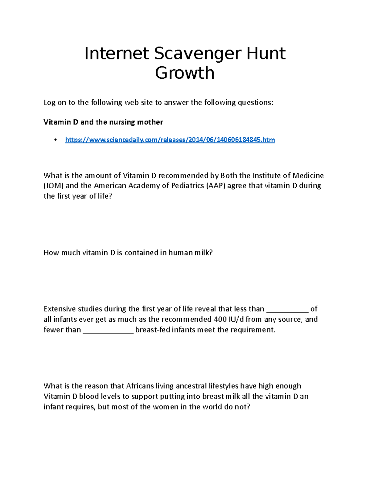 Internet Scavenger Hunt Vitamin D Internet Scavenger Hunt Growth Log internet-scavenger-hunt-vitamin-d-internet-scavenger-hunt-growth-log