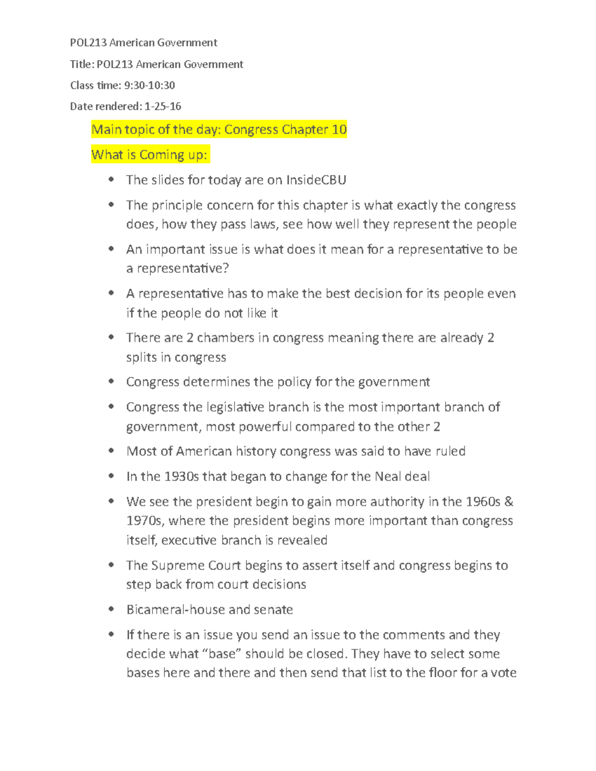 POL213 1:25:16 - POL213 American Government Title: POL213 American ...