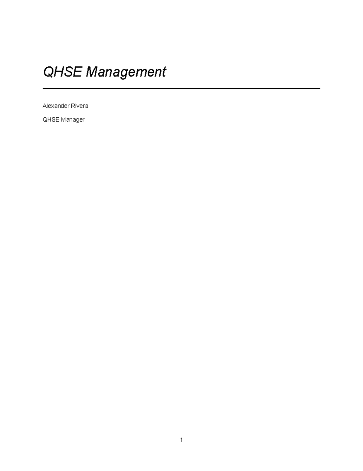 QHSE tasks - Hytech-Pommec - QHSE Management Alexander Rivera QHSE ...