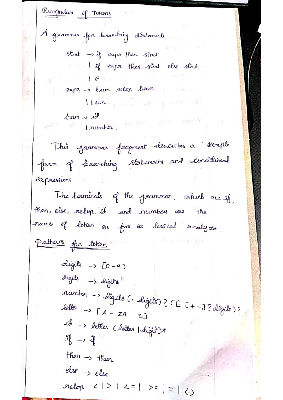 Token recognization - Nothing - Computer Science SL - Studocu