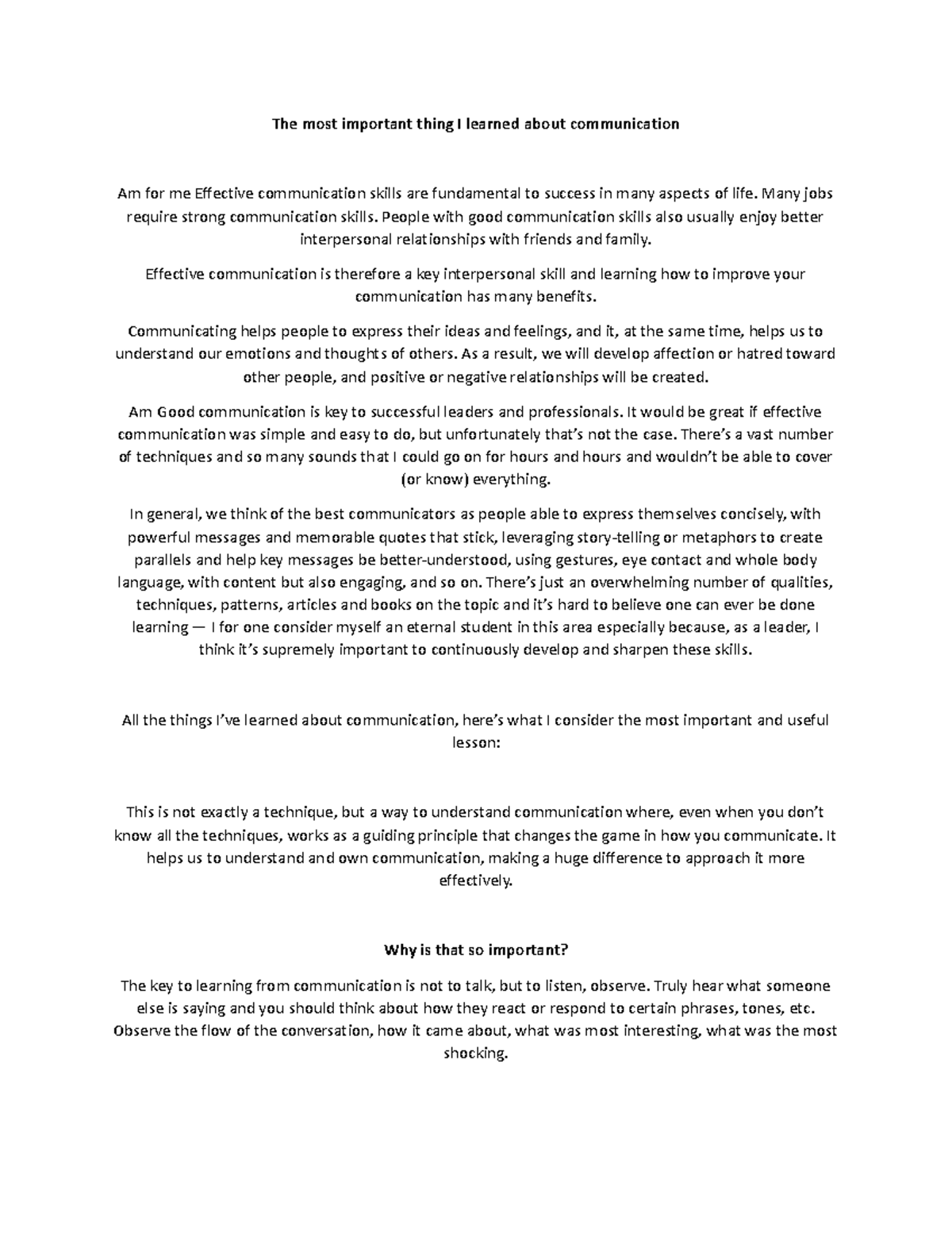 10 Learned communication fiel - The most important thing I learned ...