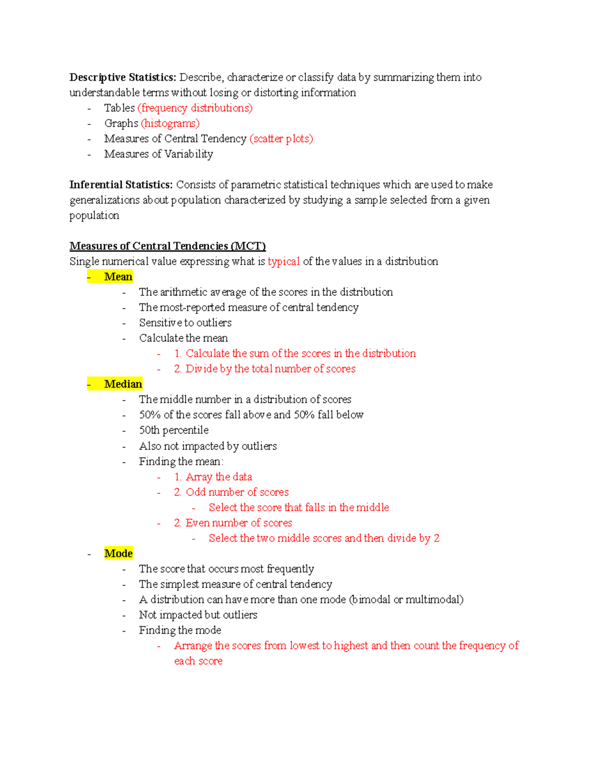 Stats Notes 5 - Descriptive Statistics: Describe, characterize or ...