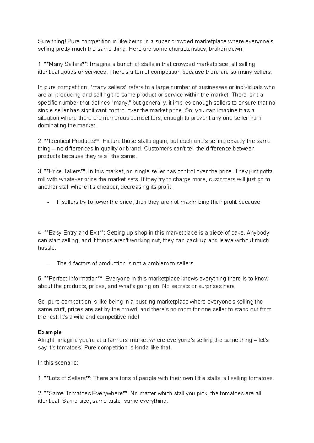 Econ - This is only a script to a report. - Sure thing! Pure ...