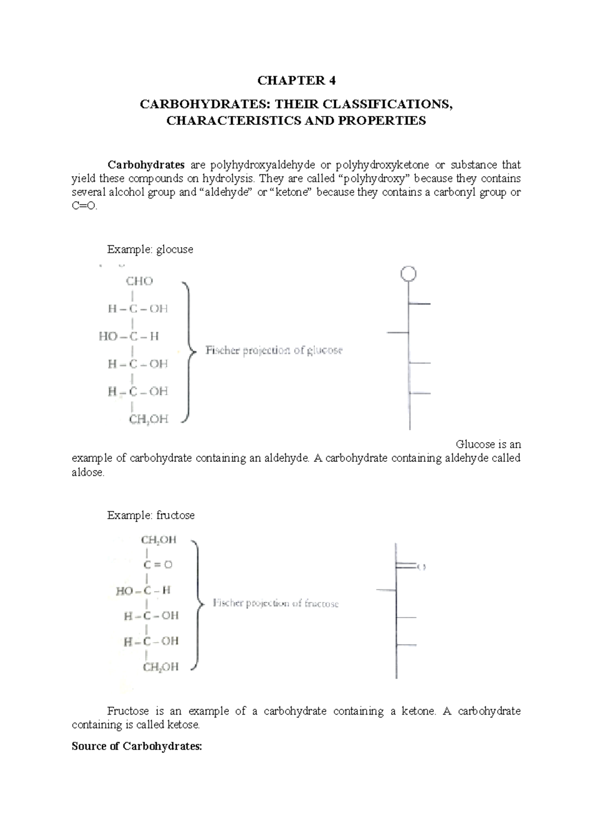 Chapter-4-biochem - All about Carbohydrates in Biochemistry - CHAPTER 4 ...