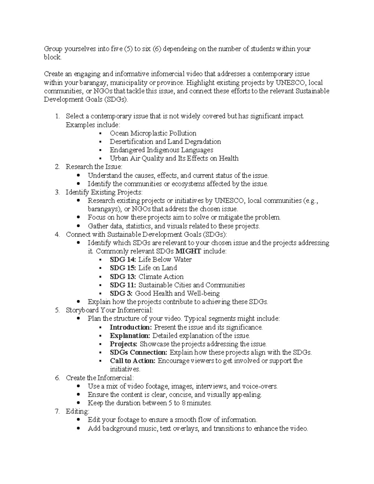 TCW-Final-Output - Contemporary World - Group yourselves into five (5) to six (6) dependeing on ...