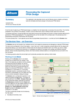 AP0102 Linking an FPGA Project to a PCB Project - Summary ####### Application Note ...