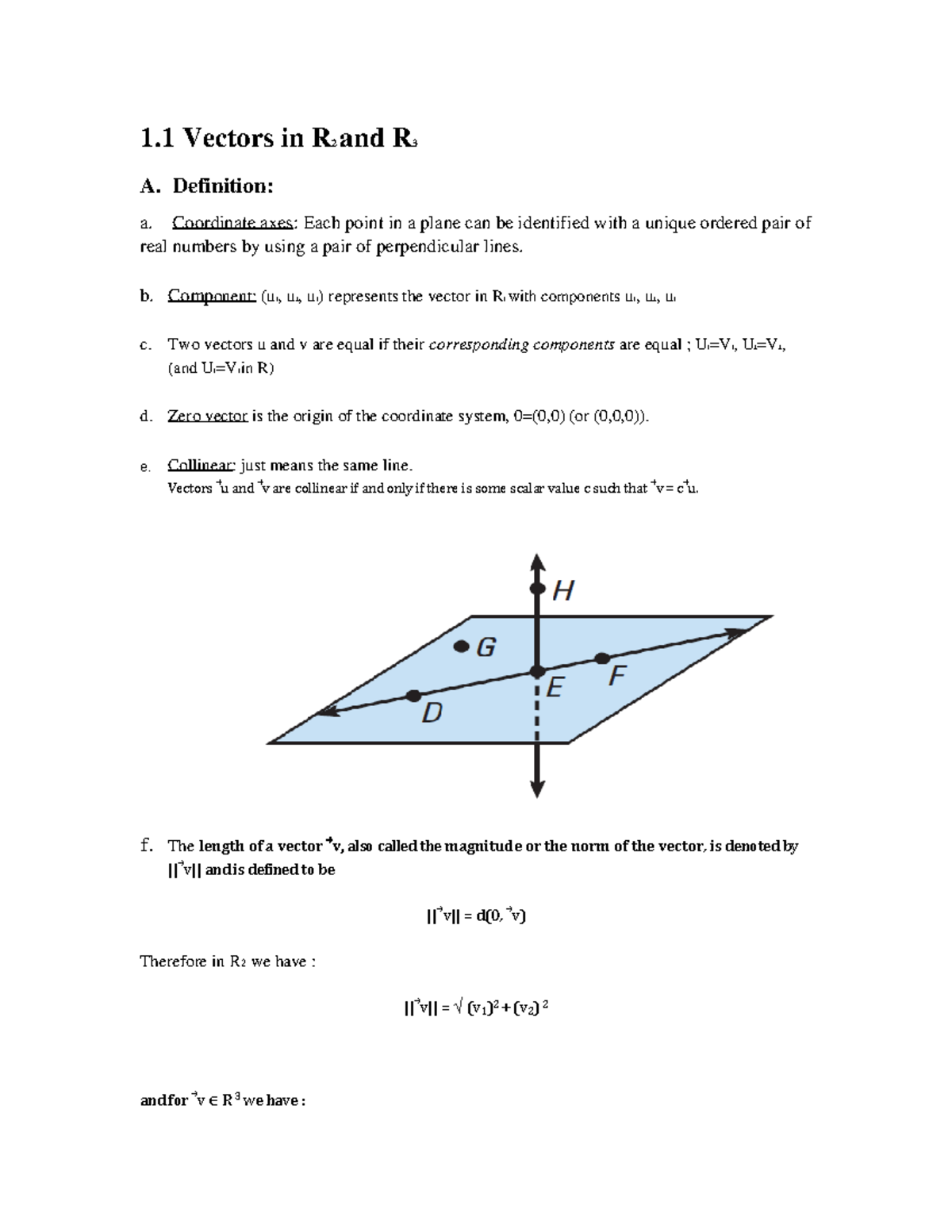Math 1229 Midterm 1 Note - 1 Vectors in R 2 and R 3 A. Definition: a ...