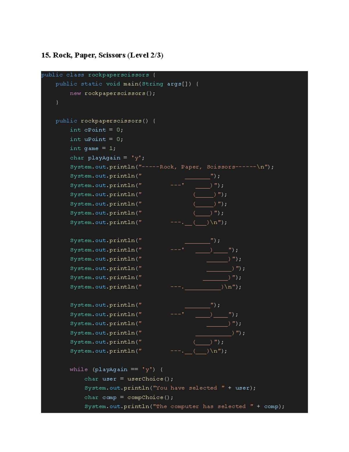 15. Rock, Paper, Scissors (Level 2 3) - 15. Rock, Paper, Scissors ...