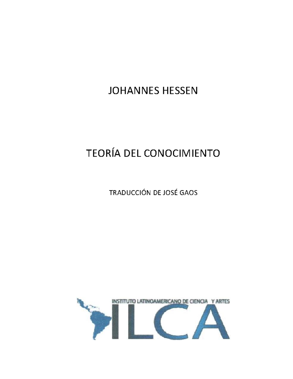 Hessen johannes- teoria del conocimiento pdf-1 - JOHANNES HESSEN TEORÍA ...