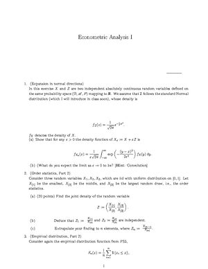 Lecture 1 - econometric problems - Lecture 1: Recap: Econometrics Is the interaction of economic ...