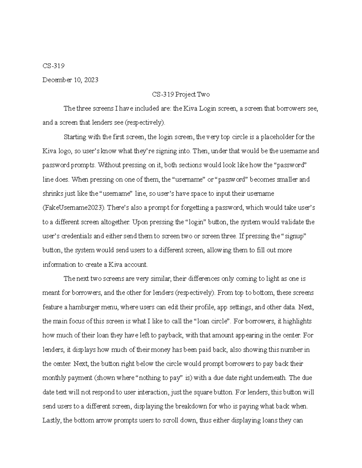 CS 319 project two - CS- December 10, 2023 CS-319 Project Two The three ...