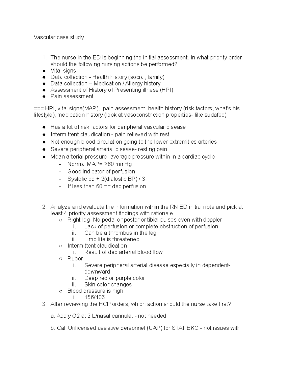 Vascular case study - medsurg 1 notes mcweeney - Vascular case study ...