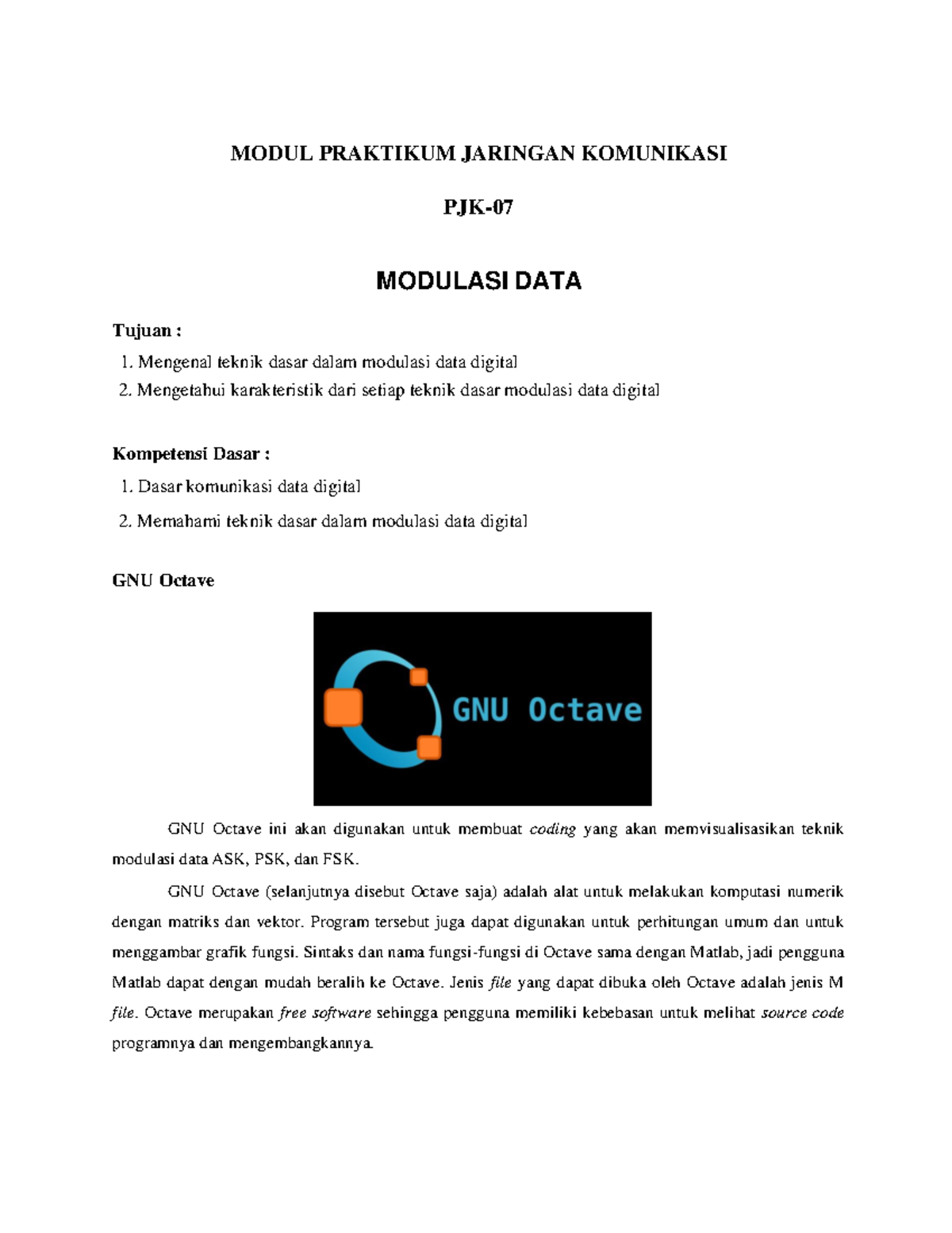 PJK-07 - Modul Praktikum Jaringan Komunikasi 2022 - MODUL PRAKTIKUM JARINGAN KOMUNIKASI PJK ...
