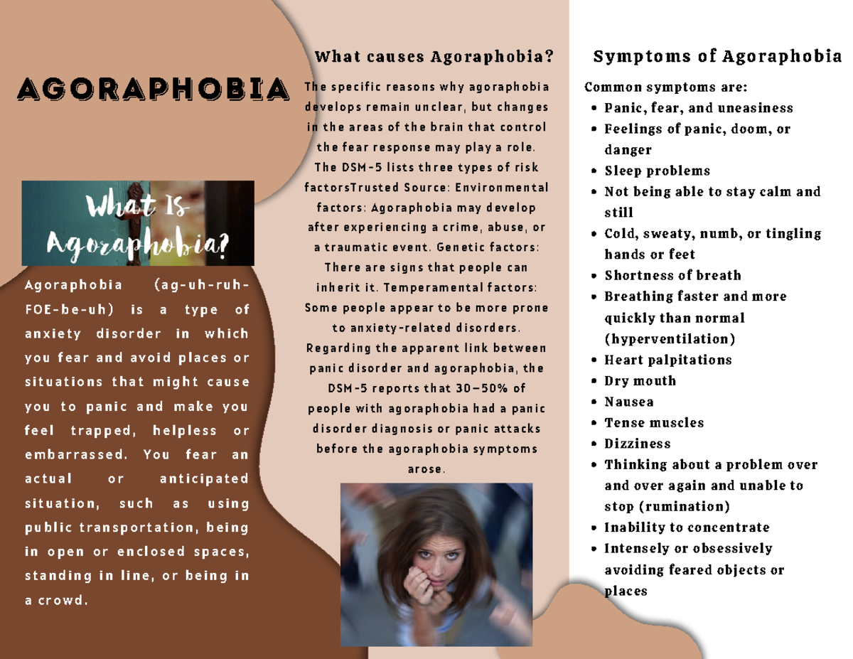 Activity 8 Psychological Disorder - AGORAPHOBIA Agoraphobia (ag-uh-ruh ...