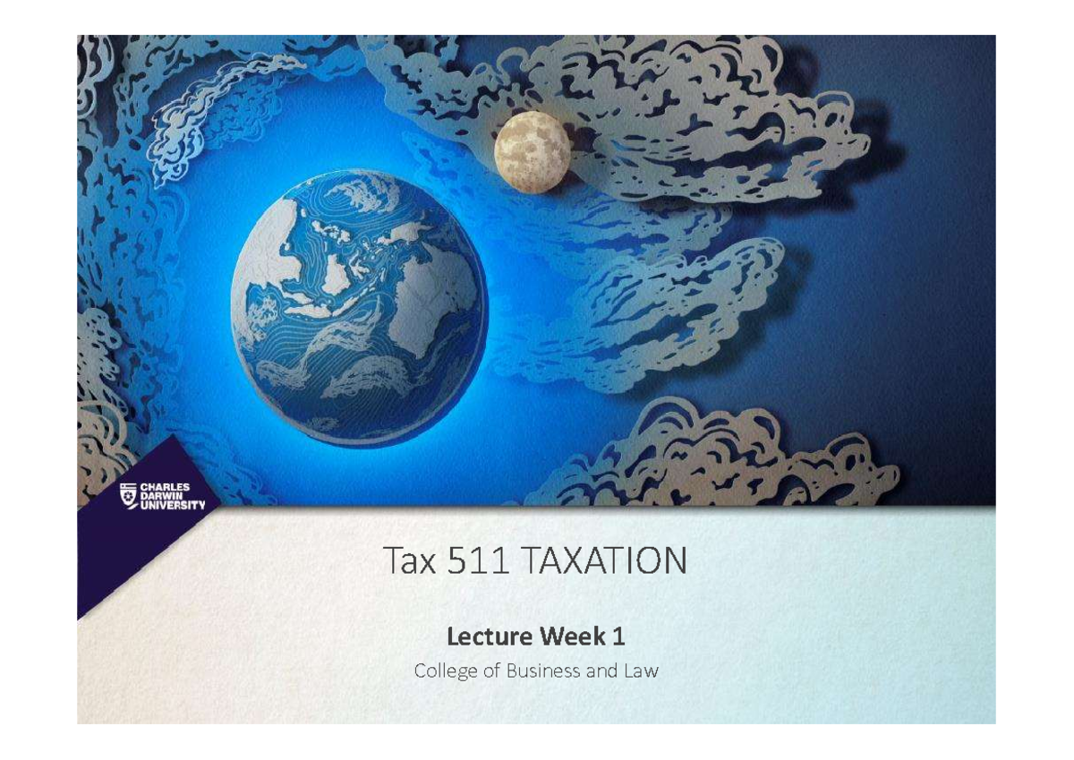 Po TL 2021 Chapter 4 Slides - Tax 511 TAXATION College of Business and ...