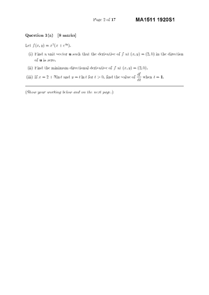 MA1511 2021S2 Chapter 4 Vector Fields - MA MA1511 Engineering Calculus Chapter 4 Vector Fields ...